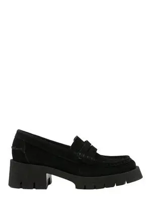 PEDRO GARCIA Penny-strap Heeled Loafers - Black