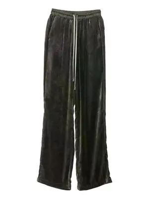 Rick Owens Drawstring Velvet Trousers - Grey