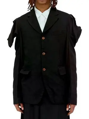 Comme Des Garçons Cut-out Shoulder Jacket - Black