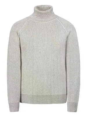 MOORER Ribbed Turtleneck Sweater - Grey