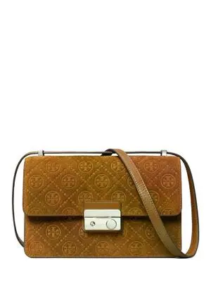 TORY BURCH Monogram Suede Shoulder Bag