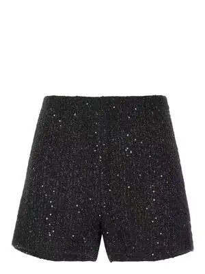 TWENTY FOURHAITCH Sequin-embellished Tweed Shorts - Black
