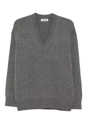 JIL SANDER V-Neck Wool-Cashmere Blend Sweater
