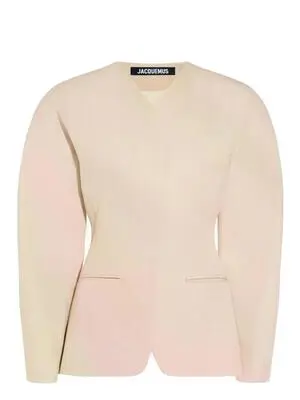 Jacquemus The Ovalo Fitted Jacket - Neutrals