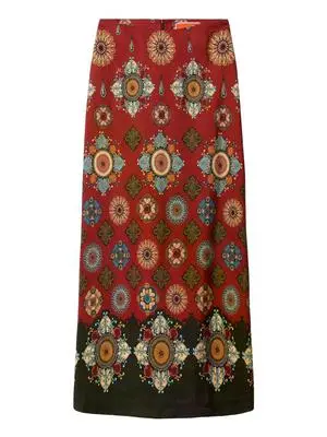 La DoubleJ Floral-print Midi Skirt - Red