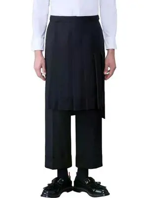 Thom Browne Pleated-panel Trousers - Black