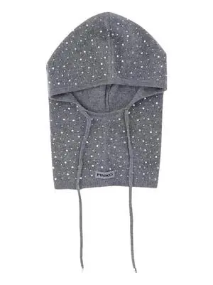 Pinko Crystal-embellished Hooded Balaclava - Grey