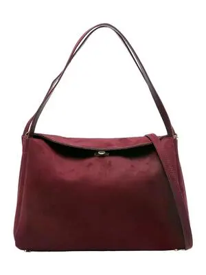 THEMOIRE Flap-Detail Shoulder Bag Red