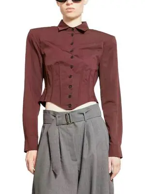 Magda Butrym Cropped Corset Shirt - Red
