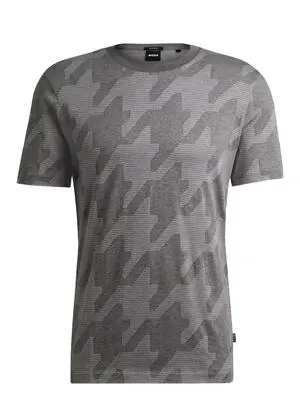 BOSS Houndstooth-pattern T-shirt - Grey