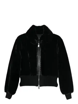 Pinko Ribbed Zip-front Jacket - Black