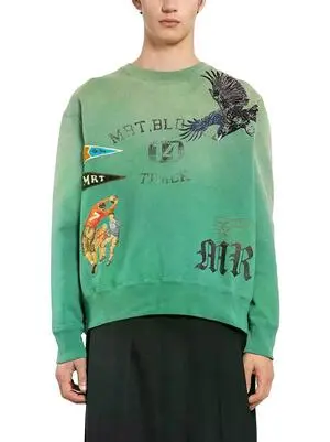 KHOKI Eagle-print Cotton Sweatshirt - Green