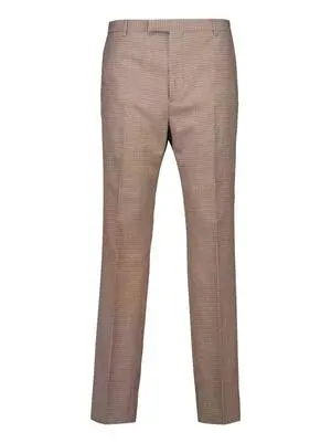 Gucci Gingham Wool Trousers - Neutrals