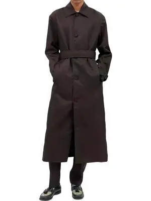 Gucci Belted Buttoned Coat - Brown
