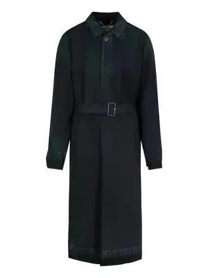 MAISON MARGIELA Belted Pointed-collar Coat - Black