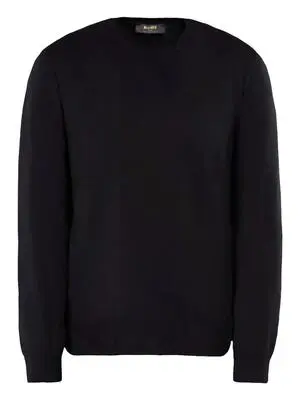 MOORER Orvieto-si5 Cotton Crew Neck Sweater - Blue