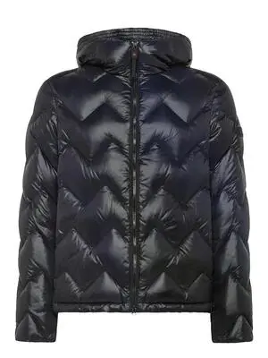 Peuterey Chevron-quilted Hooded Jacket - Blue