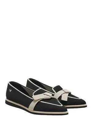 Vivaia Pointed-toe Bow Loafers - Black  Ivory
