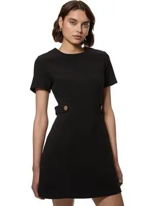 Karen Millen Tab Detail Tailored Mini Dress - Black