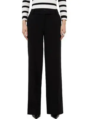 Karen Millen Tailored Straight Leg Ankle Pants - Black