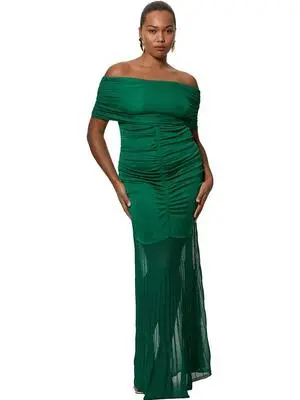 Karen Millen Long Sleeve Maxi Dress - Green