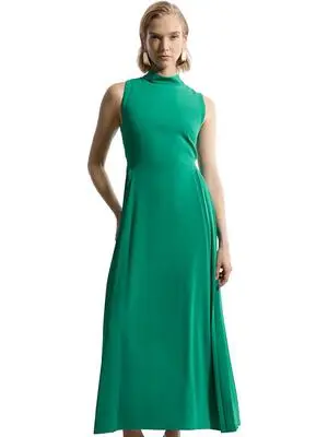 Karen Millen Pleated Panel Midaxi Dress - Green