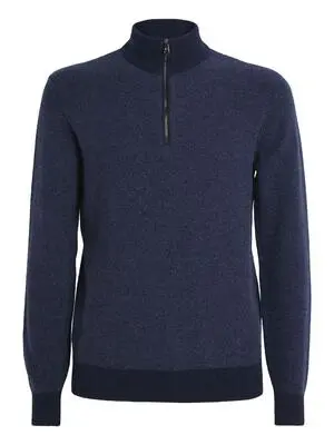 Ralph Lauren Quarter-zip Cashmere Sweater - Navy