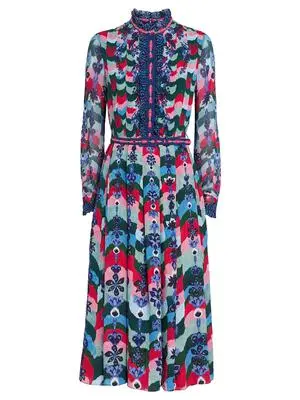 Saloni Emilia Midi Dress - Blue