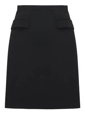 Alexander McQueen Wool-blend Straight Midi Skirt - Black