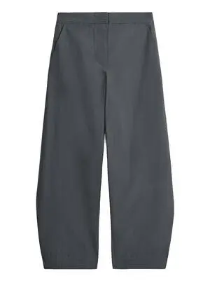 Cos Pima Cotton Barrel-Leg Pants Dark Grey