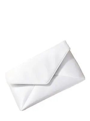 Anthropologie Satin Envelope Clutch - White
