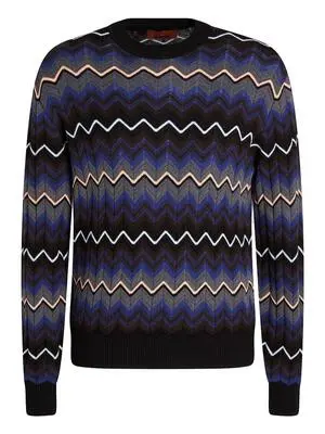 Missoni Jacquard-knit Cotton And Wool-blend Sweater - Black