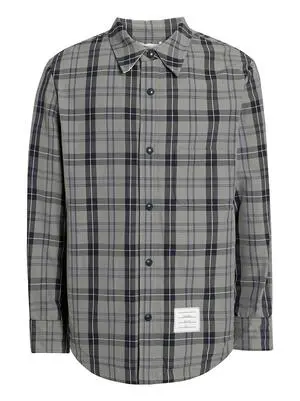 Thom Browne Checked Cotton Overshirt - Dark Gray