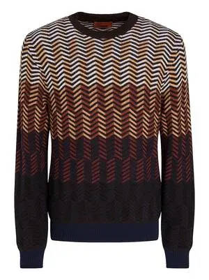 Missoni Wool Zigzag Knit Sweater - Dark Brown