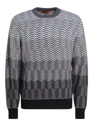 Missoni Wool Zigzag Knit Sweater - Gray