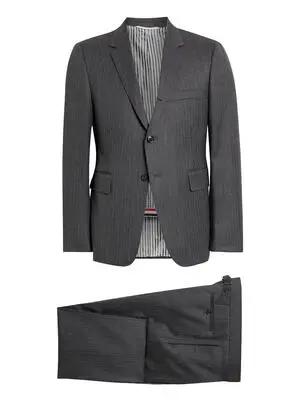 Thom Browne Herringbone Wool Suit - Dark Gray