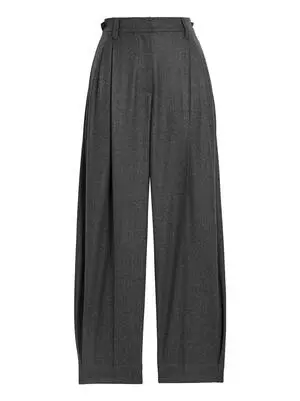 Brunello Cucinelli Pleated Wool-flannel Tapered Pants - Dark Gray
