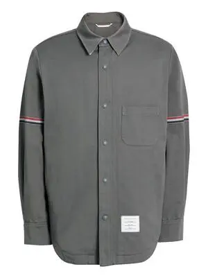 Thom Browne Striped Cottontwill Overshirt - Gray
