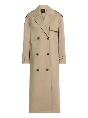 Theory Cotton-blend Gabardine Trench Coat - Beige