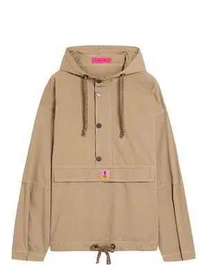 THE ELDER STATESMAN Printed Cotton-twill Hooded Anorak - Sand