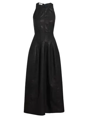 Brunello Cucinelli Metallic Wool-blend Midi Dress - Black