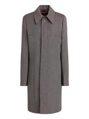 Victoria Beckham Wool-jacquard Coat - Grape