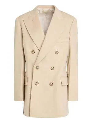 Victoria Beckham Double-breasted Wool And Cashmere-blend Felt Blazer - Beige