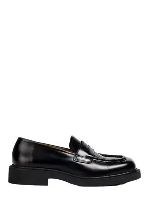Sandro Glossed-leather Penny Loafers - Black