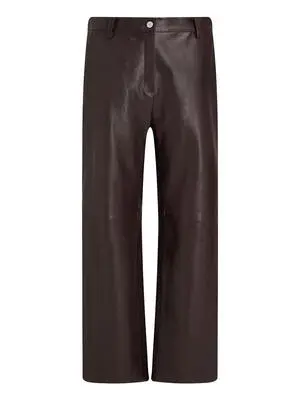 Magda Butrym Leather Straight-leg Pants - Dark Brown