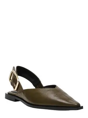 Steve Madden Shay Pointed Flats - Olive Leather