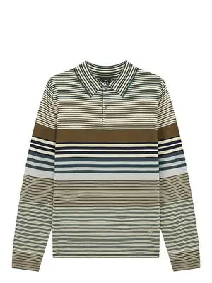 Paul Smith Wool Striped Polo Sweater Petrol