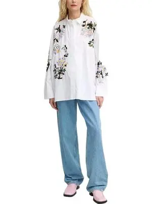 Munthe Beaded Floral Embellishment Shirt - White