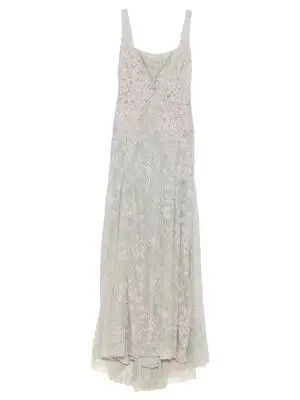 Costarellos Lace-embellished Maxi Dress - Grey