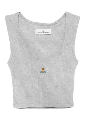 VIVIENNE WESTWOOD Orb Embroidery Sleeveless Tank Top - Grey
